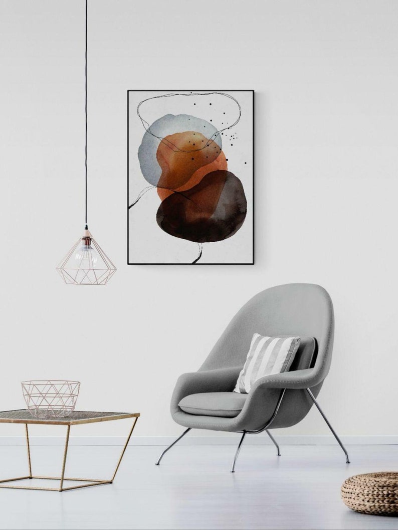 Watercolor Shapes and Lines Poster - Etsy UK