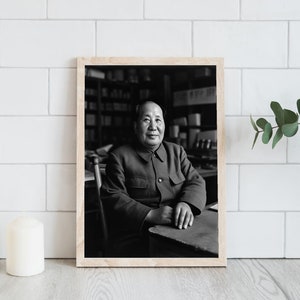Mao Zedong in the Office | Poster | Wall Art | Home Decor | - Etsy