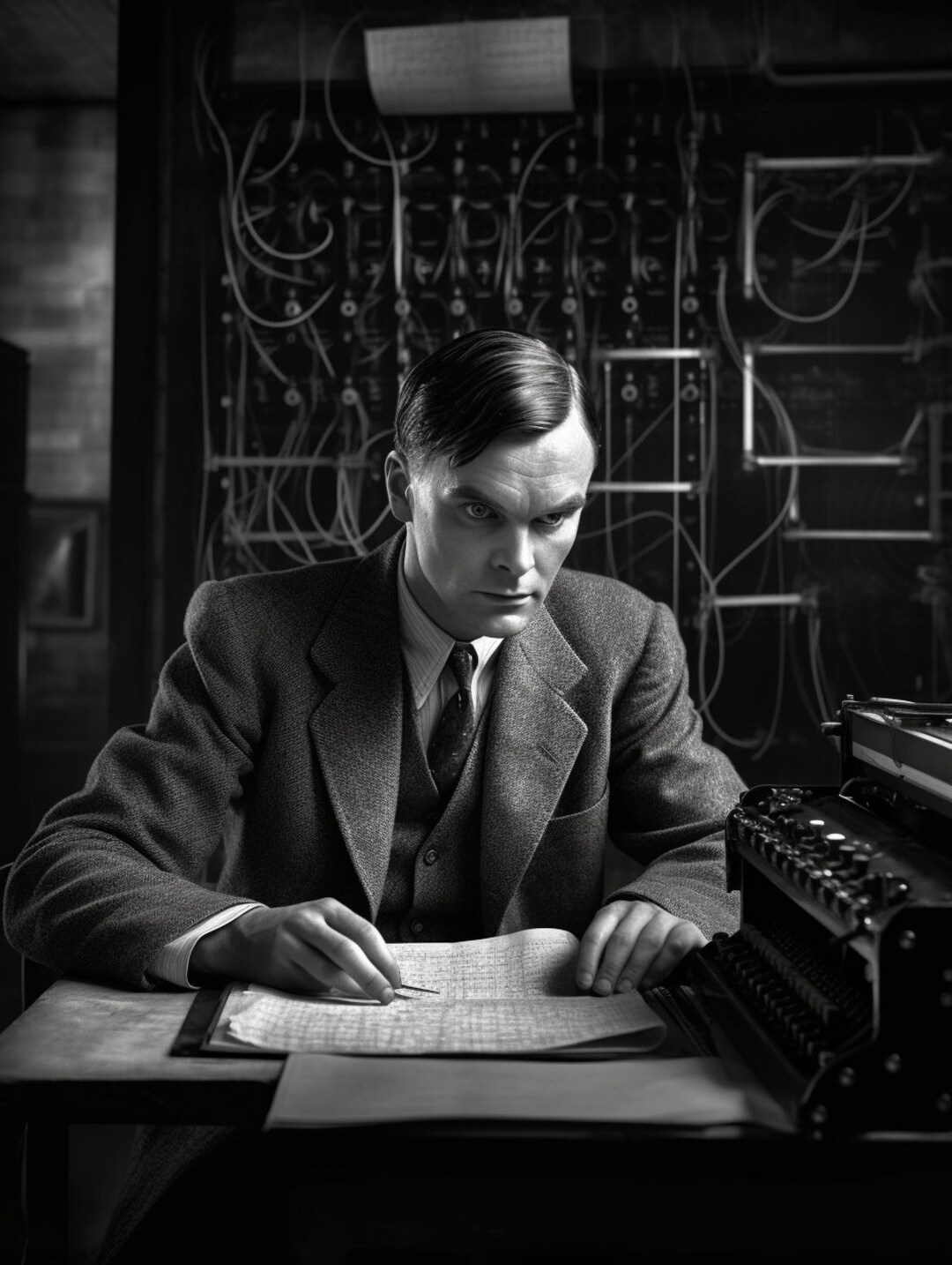 Alan Turing is Busy With Work | Poster | Wall Art | Home Decor | - Etsy