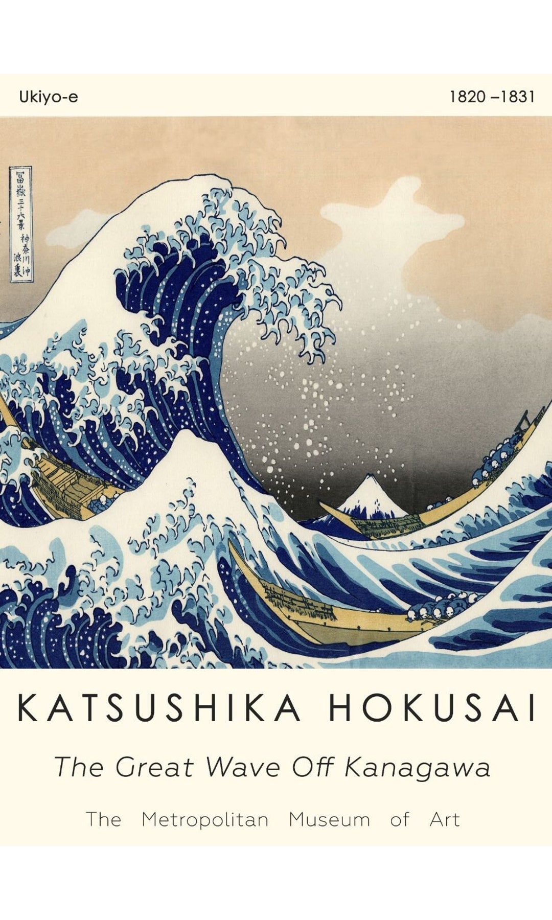 The Great Wave off Kanagawa by Hokusai Museum | Poster | Wall Art ...