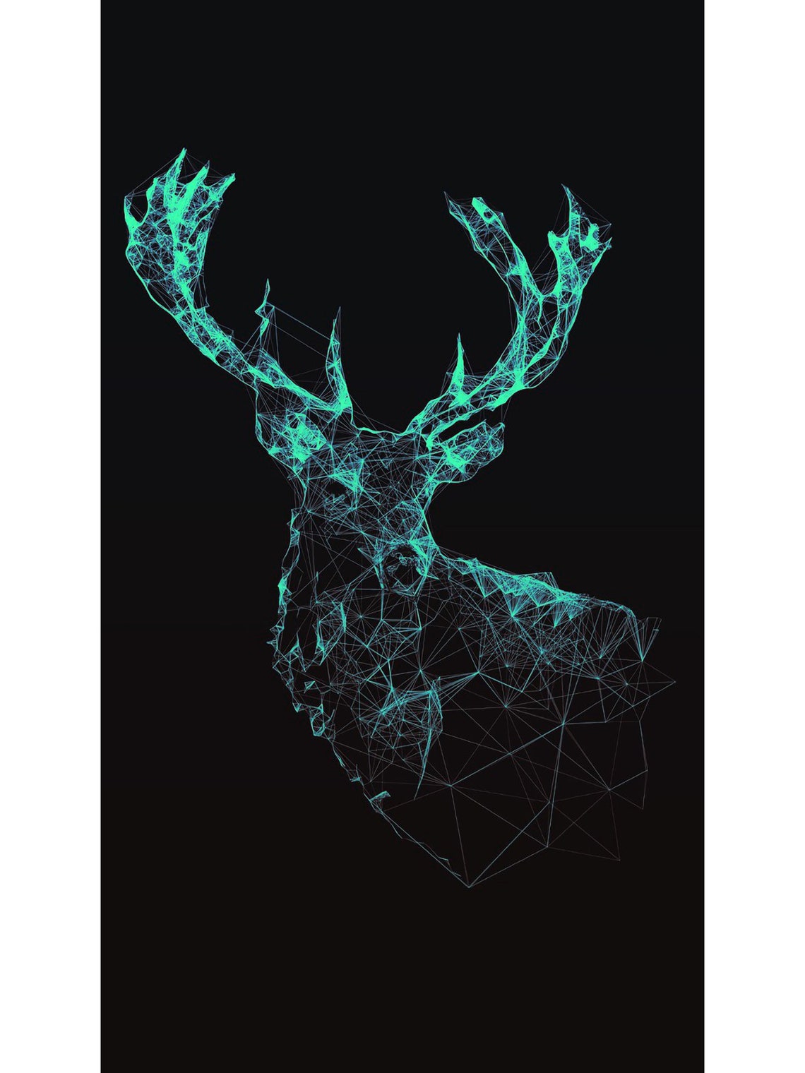 Geometric Neon Deer Poster | Etsy