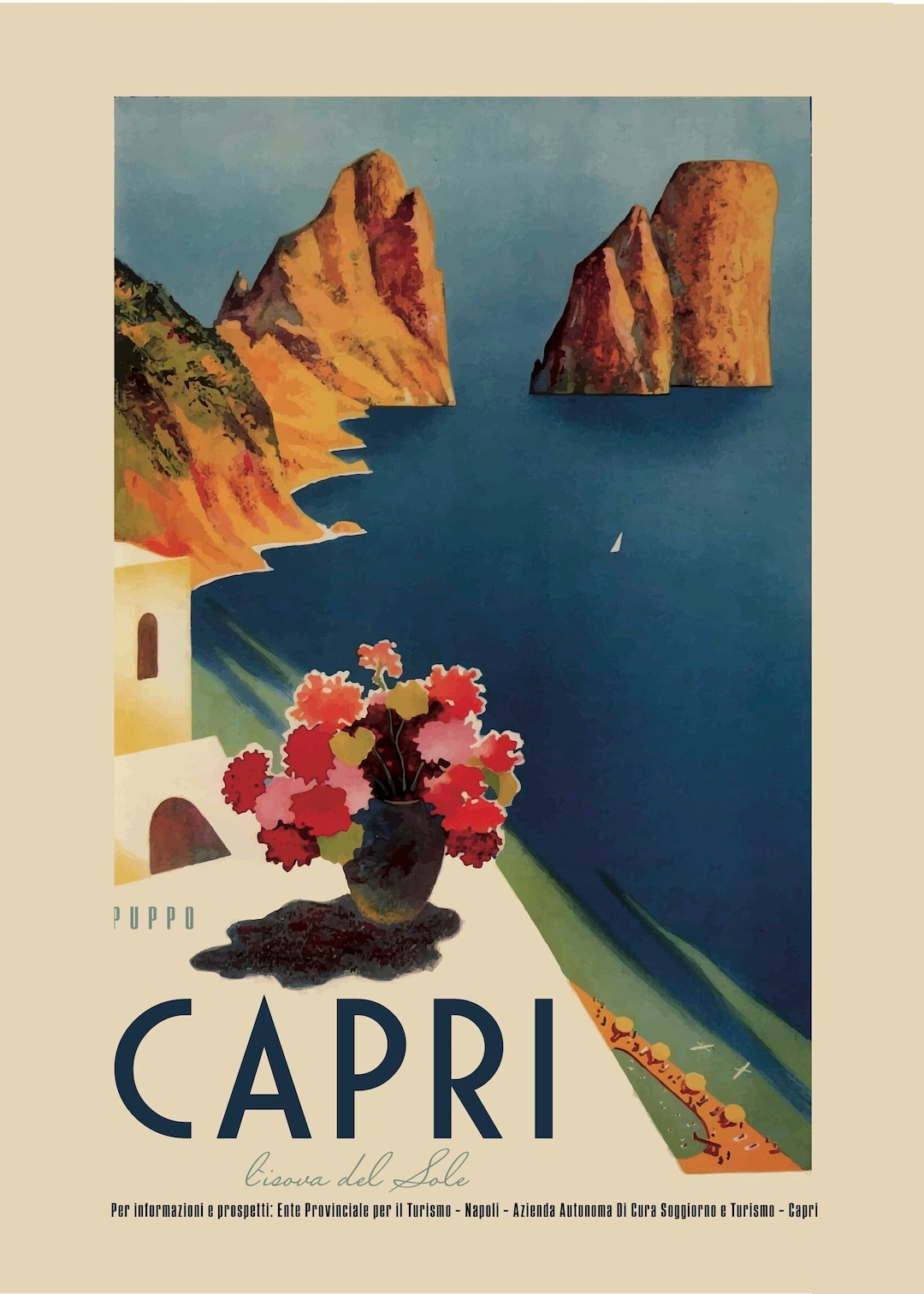 Capri Tourism | Poster | Wall Art | Home Decor | - Etsy