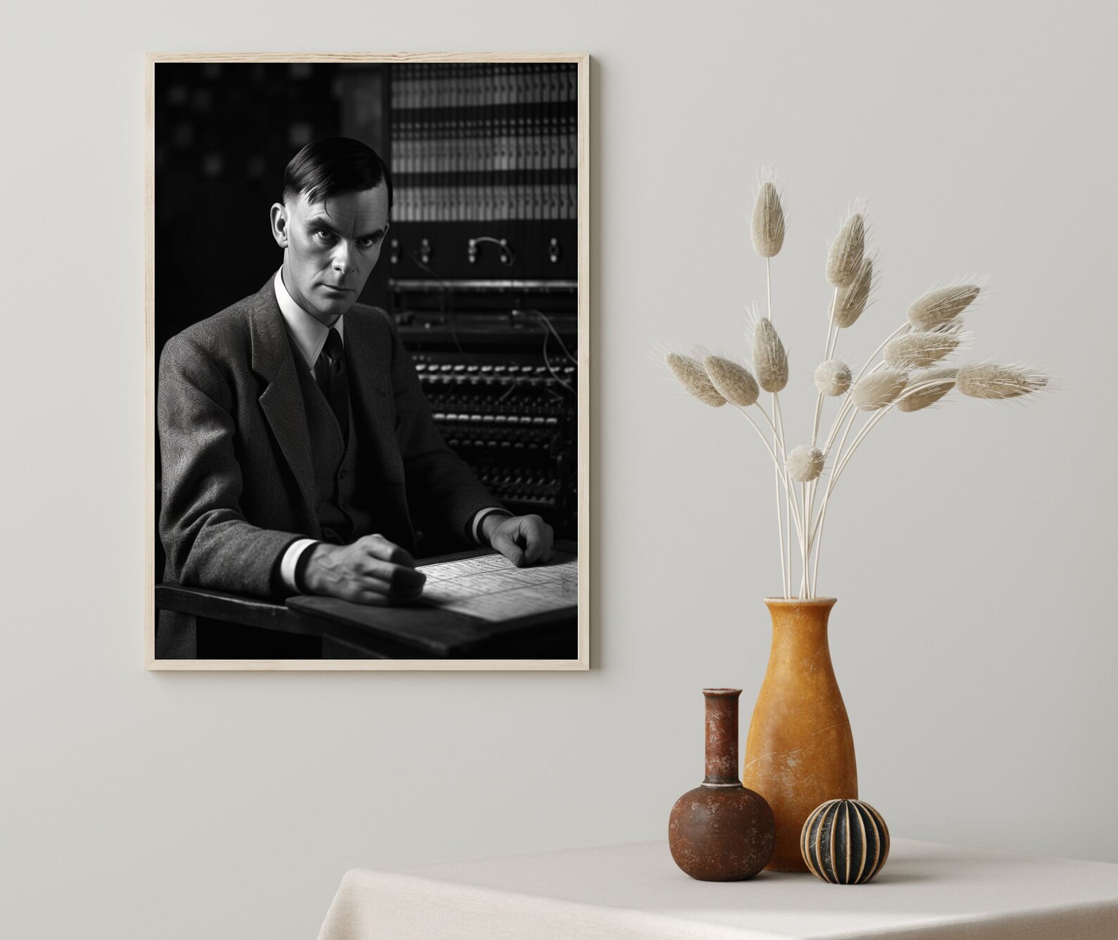 Alan Turing at the Table | Poster | Wall Art | Home Decor | - Etsy
