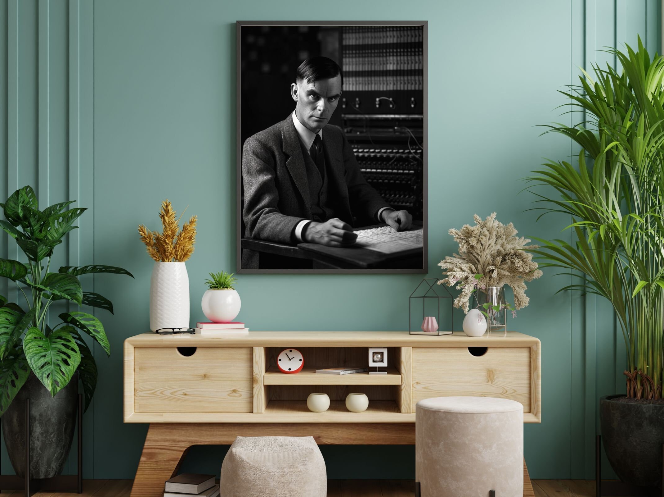 Alan Turing at the Table | Poster | Wall Art | Home Decor | - Etsy