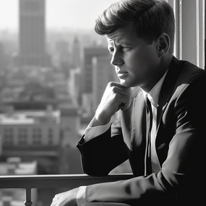 John F Kennedy Looks at the City Poster Wall Art Home Decor - Etsy