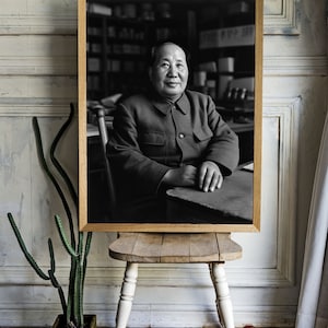 Mao Zedong in the Office | Poster | Wall Art | Home Decor | - Etsy