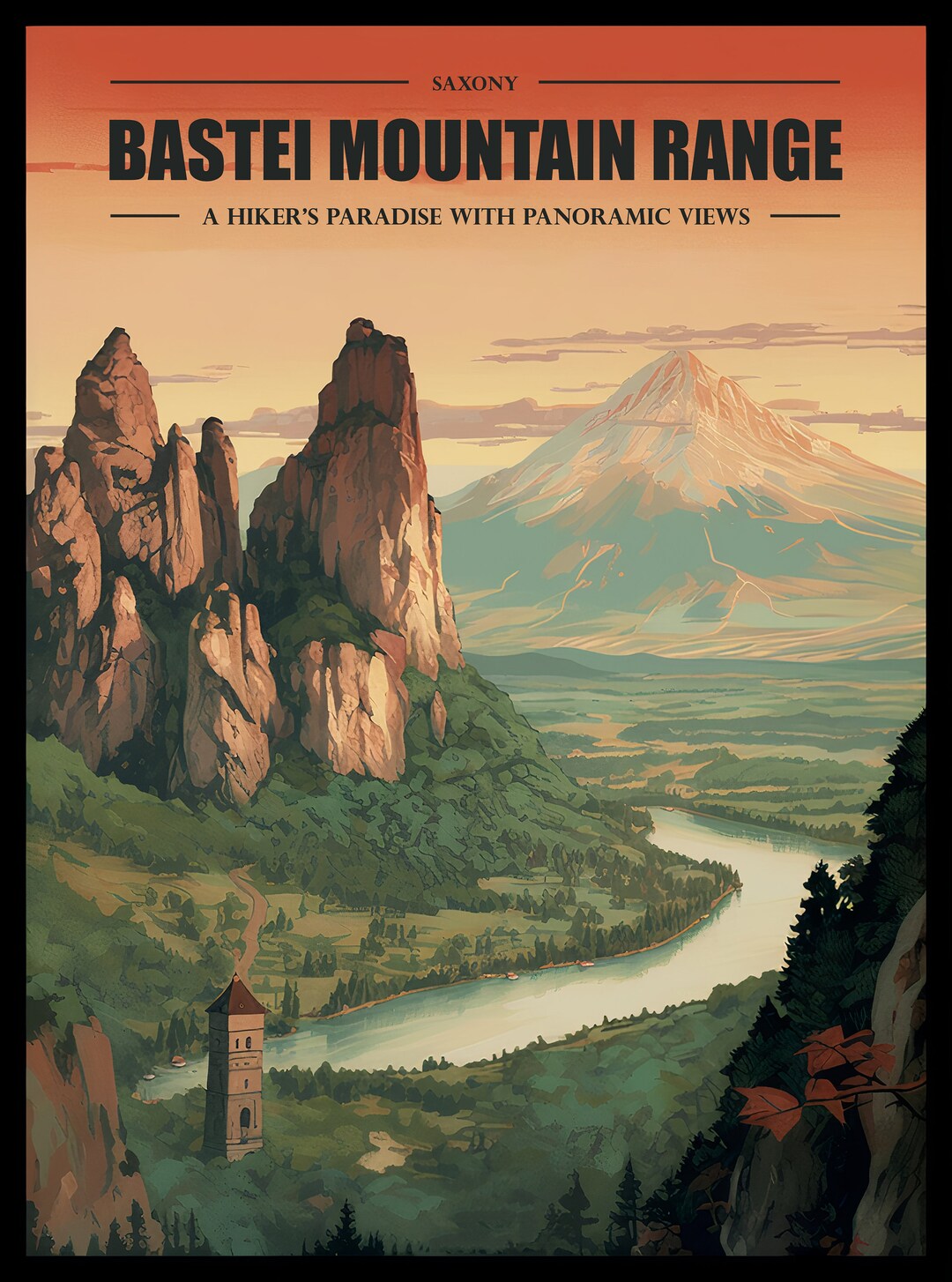Germany, Bastei Mounta Range | Poster | Wall Art | Home Decor | - Etsy