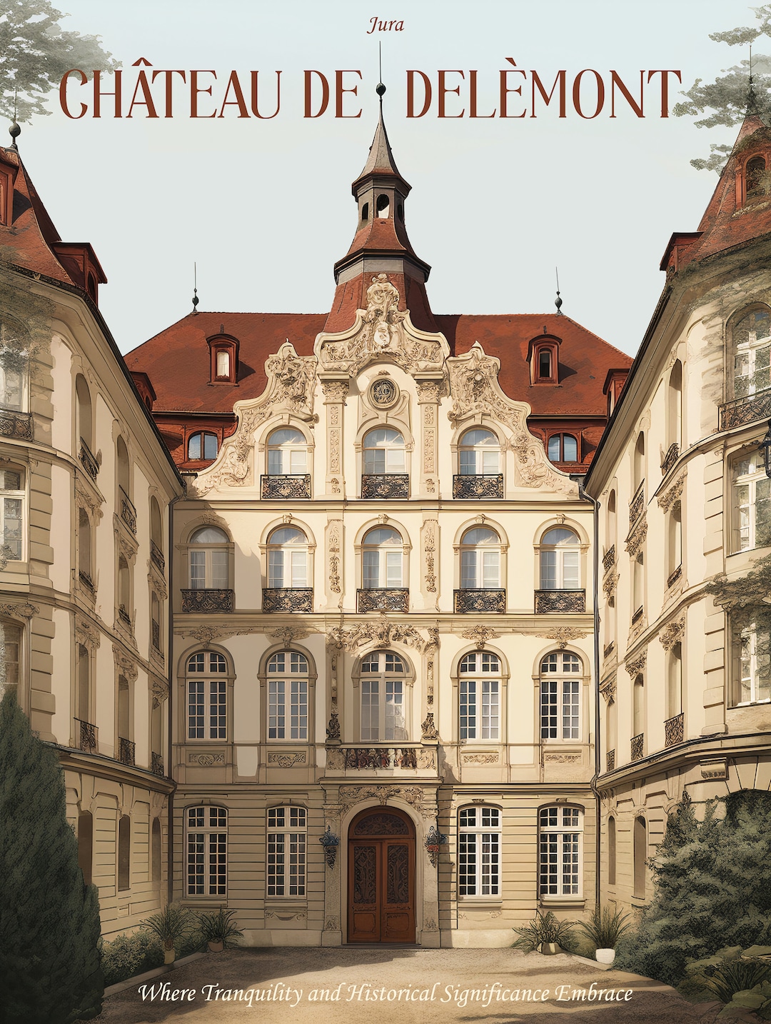 Switzerland, Chateau De Delemont | Poster | Wall Art | Home Decor | - Etsy