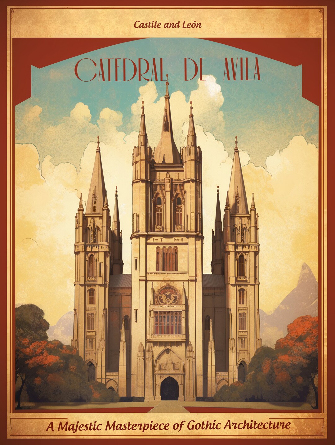 Spain, Cathedral of Avila | Poster | Wall Art | Home Decor | - Etsy