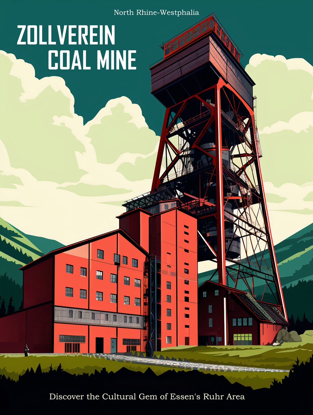 Germany, Zollverein Coal Mine | Poster | Wall Art | Home Decor | - Etsy