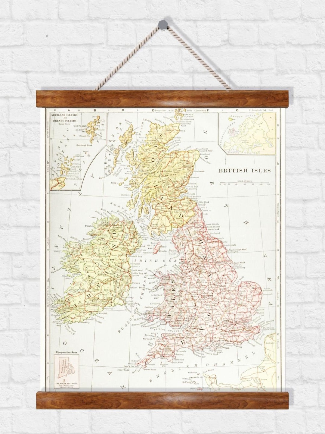 Vintage Map of England Poster Wall Art Home Decor - Etsy