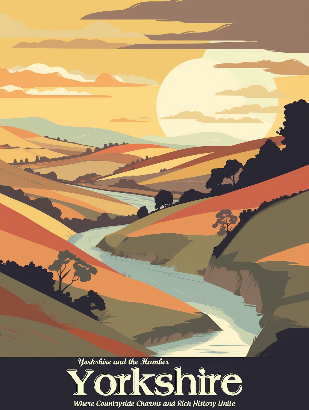 Großbritannien, Yorkshire | Poster | Wandkunst | Wohnkultur | - Etsy.de