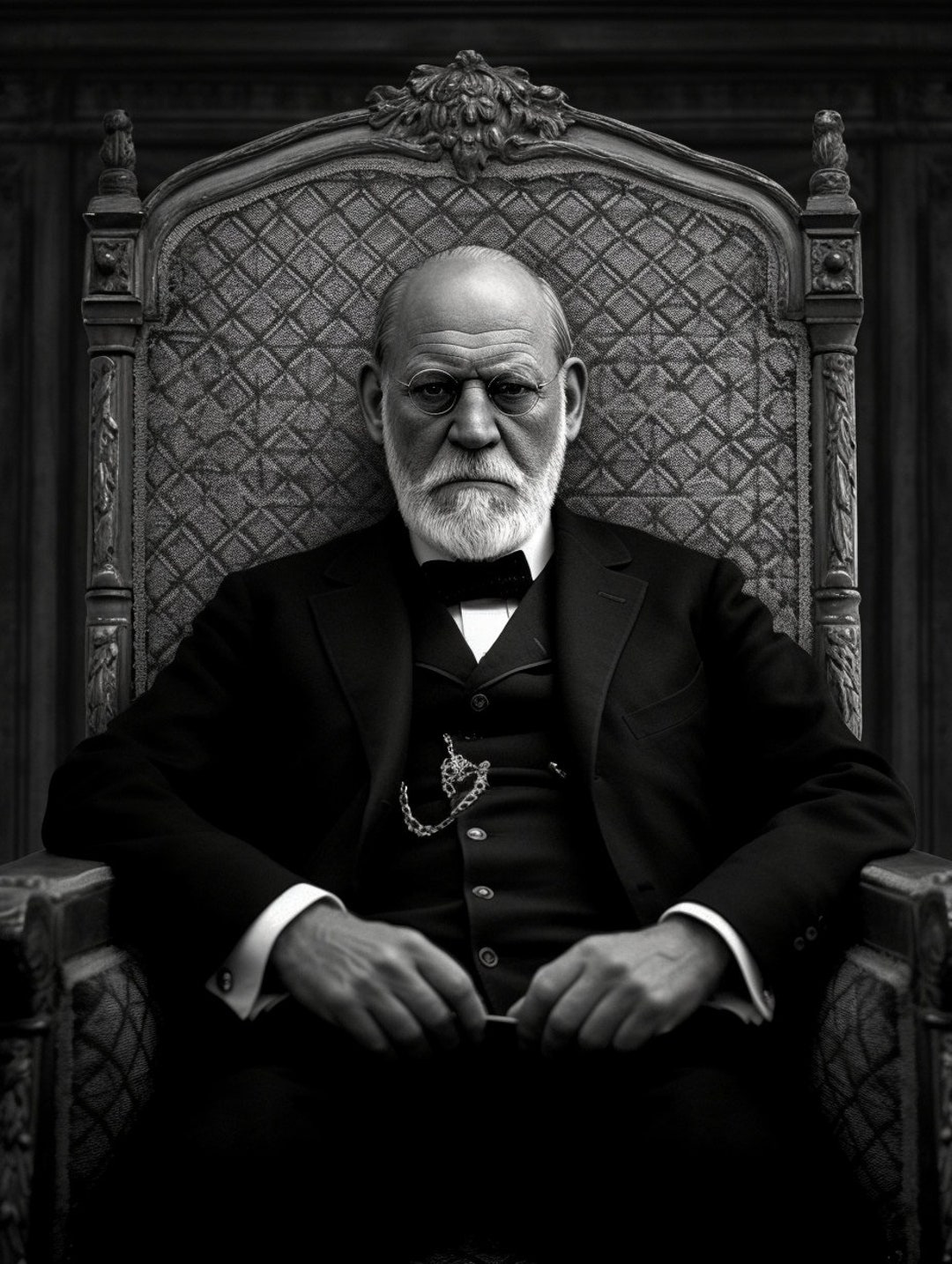 Sigmund Freud in the Chair | Poster | Wall Art | Home Decor | - Etsy