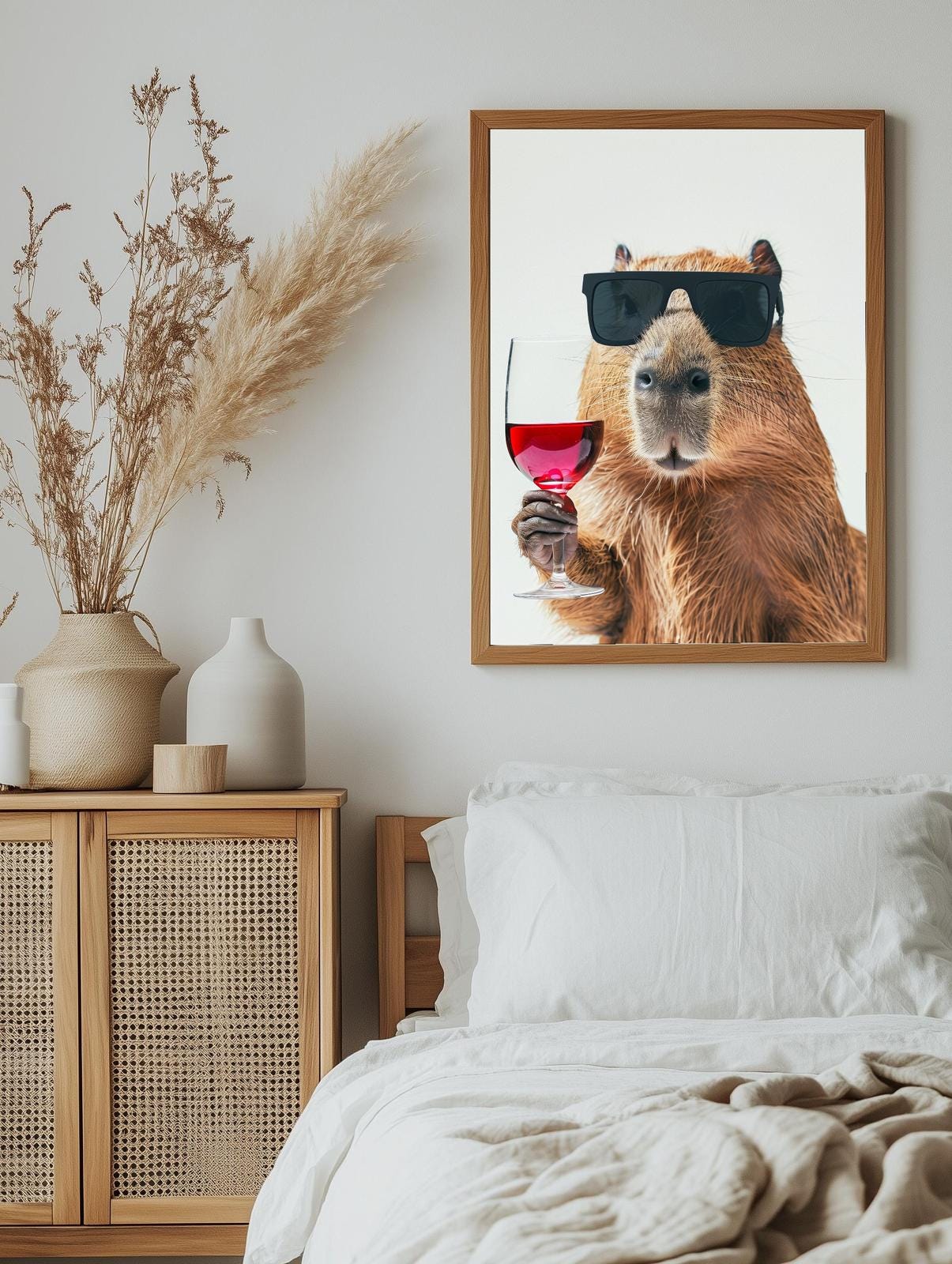 Capybara With a Glass of Wine Poster - Etsy