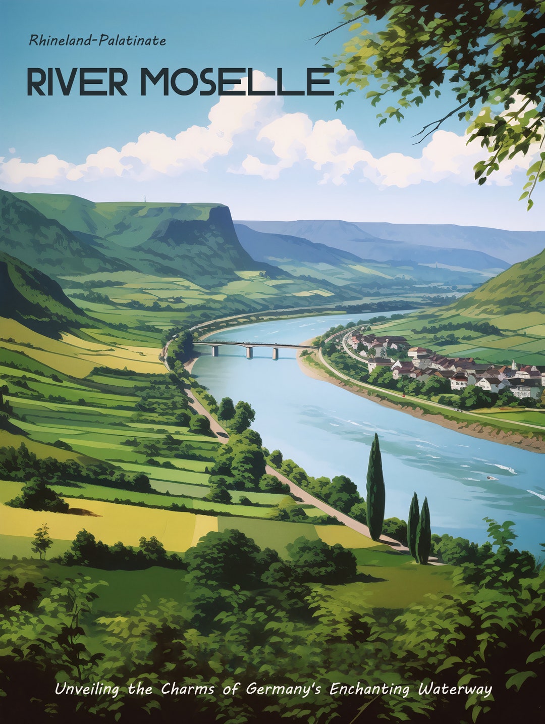 Germany, River Moselle | Poster | Wall Art | Home Decor | - Etsy