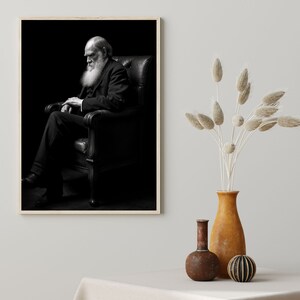 Charles Darwin in the Chair | Poster | Wall Art | Home Decor | - Etsy