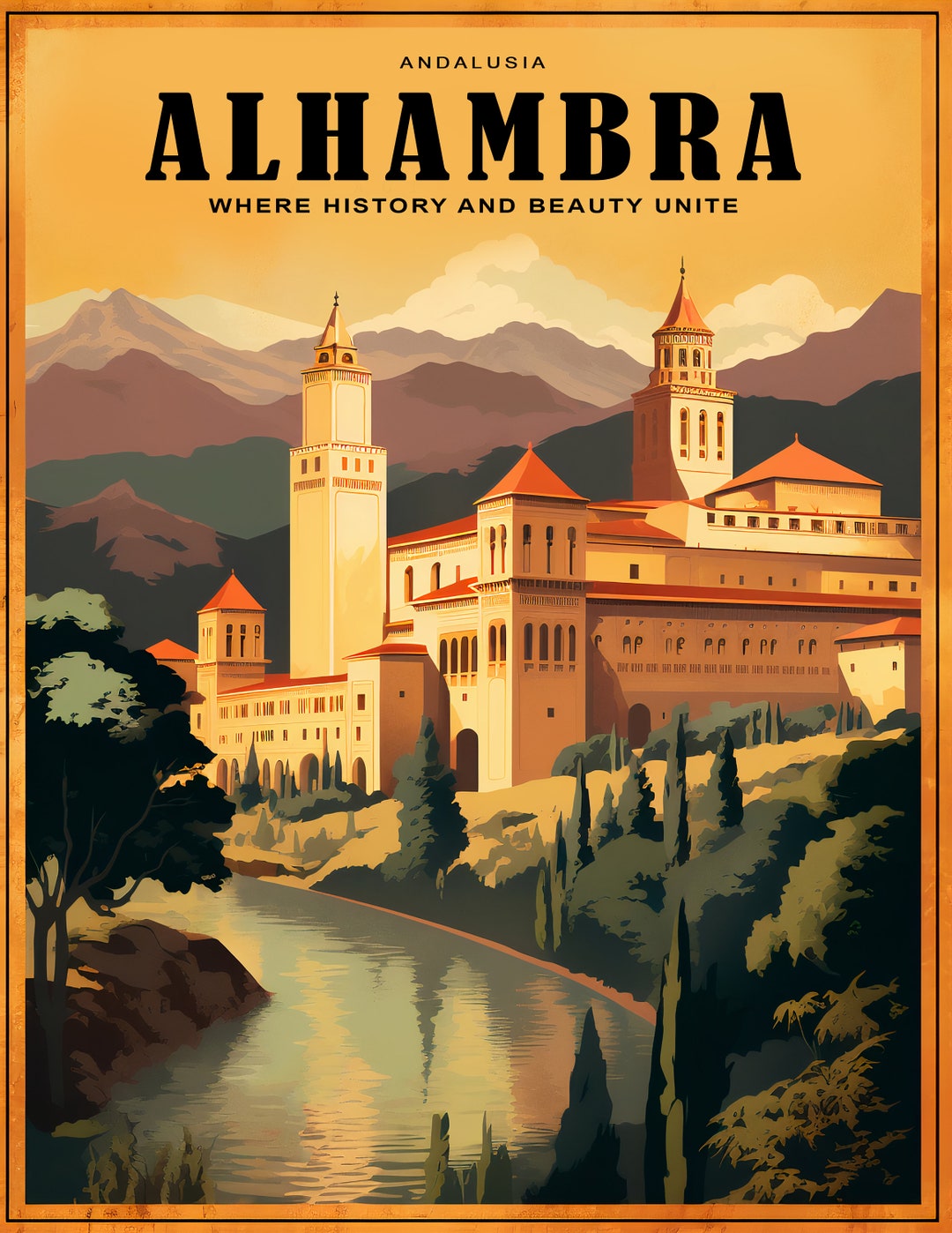 Spain, Alhambra | Poster | Wall Art | Home Decor | - Etsy