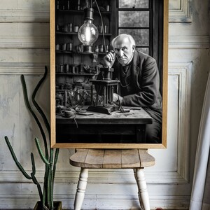 Thomas Edison is Working on an Invention | Poster | Wall Art | Home ...
