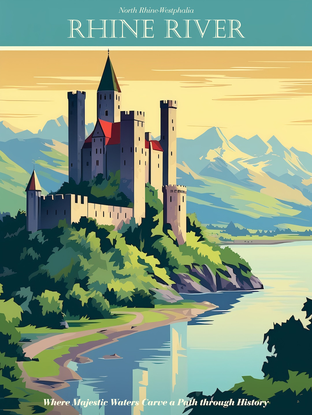 Buy Germany, Rhine River Poster Wall Art Home Decor Online in India - Etsy
