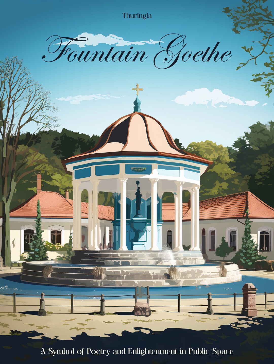 Germany, Fountain Goethe | Poster | Wall Art | Home Decor | - Etsy