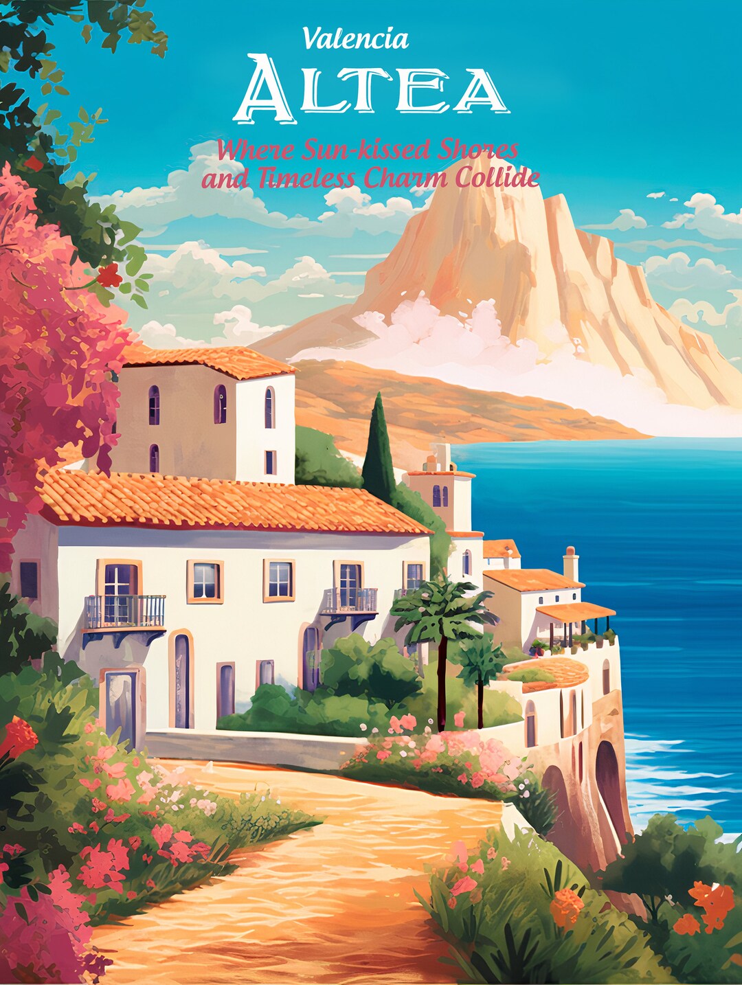 Spanien, Altea Poster Wandkunst Wohnkultur - Etsy.de