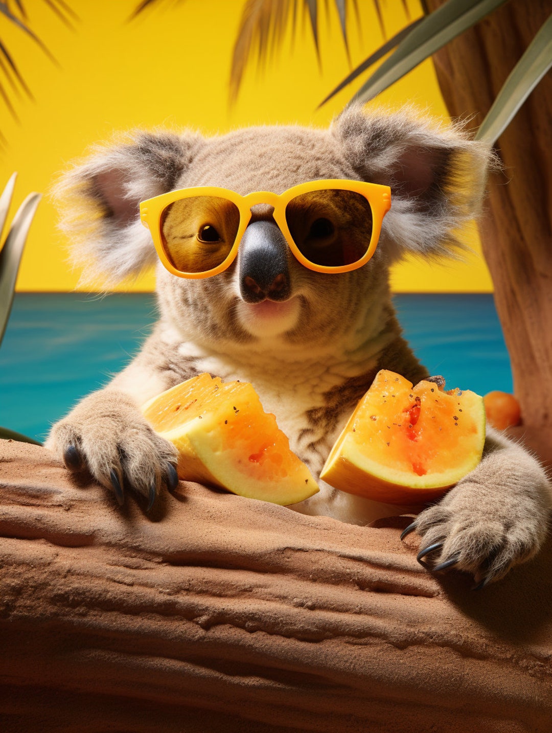 Koala on the Beach Poster Wall Art Home Decor - Etsy