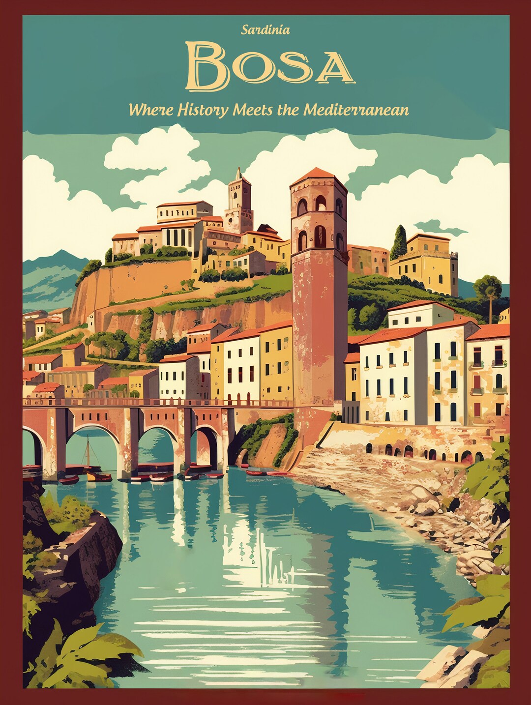 Italy, Bosa Poster Wall Art Home Decor - Etsy