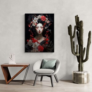 Scarlet Japan Geisha | Poster | Wall Art | Home Decor | - Etsy