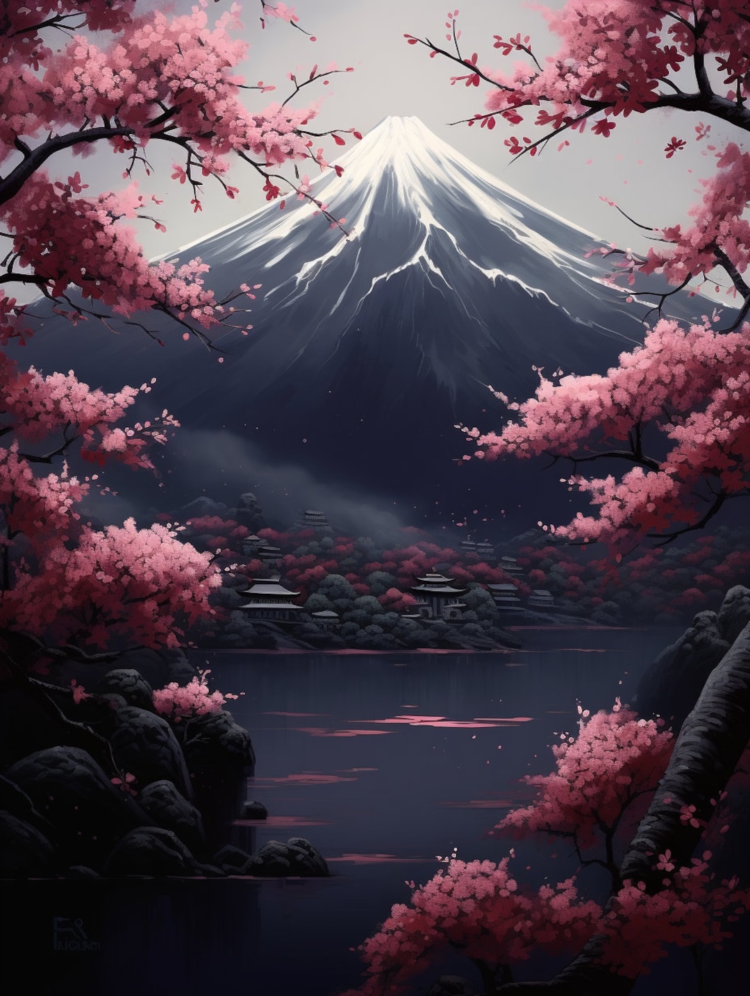 Scarlet Japan Japanese Landscape | Poster | Wall Art | Home Decor | - Etsy