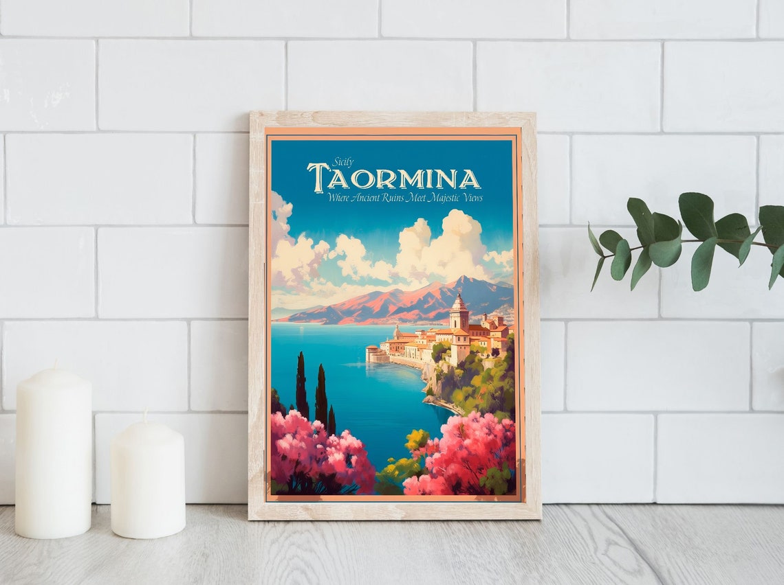 Italy, Taormina | Poster | Wall Art | Home Decor | - Etsy