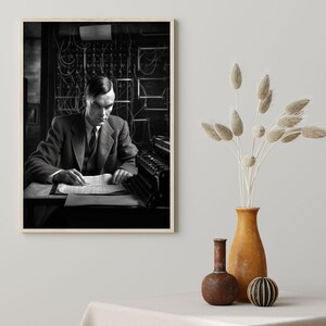 Alan Turing is Busy With Work | Poster | Wall Art | Home Decor | - Etsy