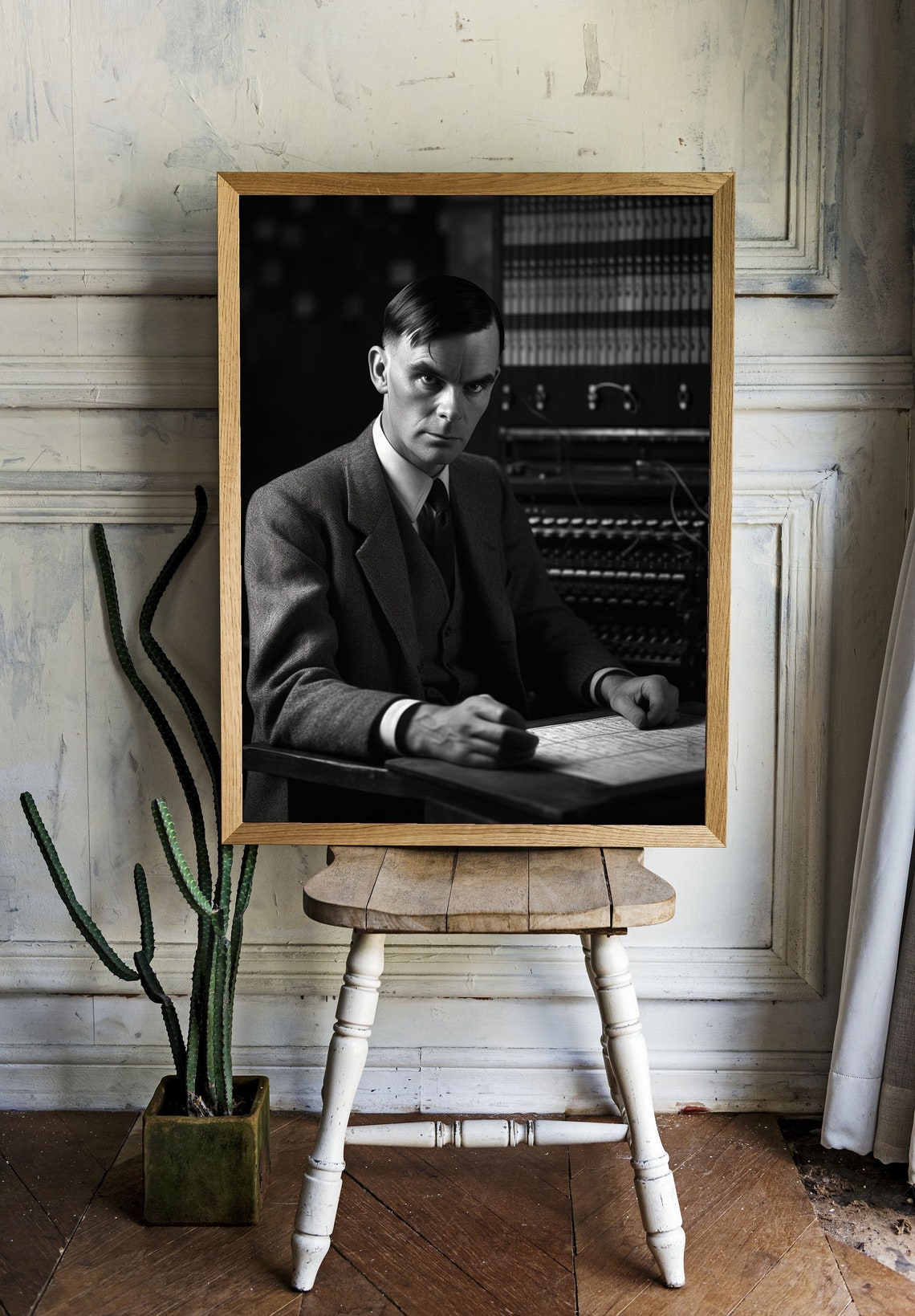 Alan Turing at the Table | Poster | Wall Art | Home Decor | - Etsy