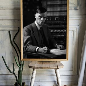 Alan Turing at the Table | Poster | Wall Art | Home Decor | - Etsy