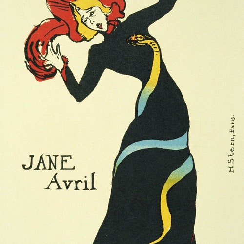 Jane Avril Vintage Entertainment Poster by Henri De Toulouse - Etsy
