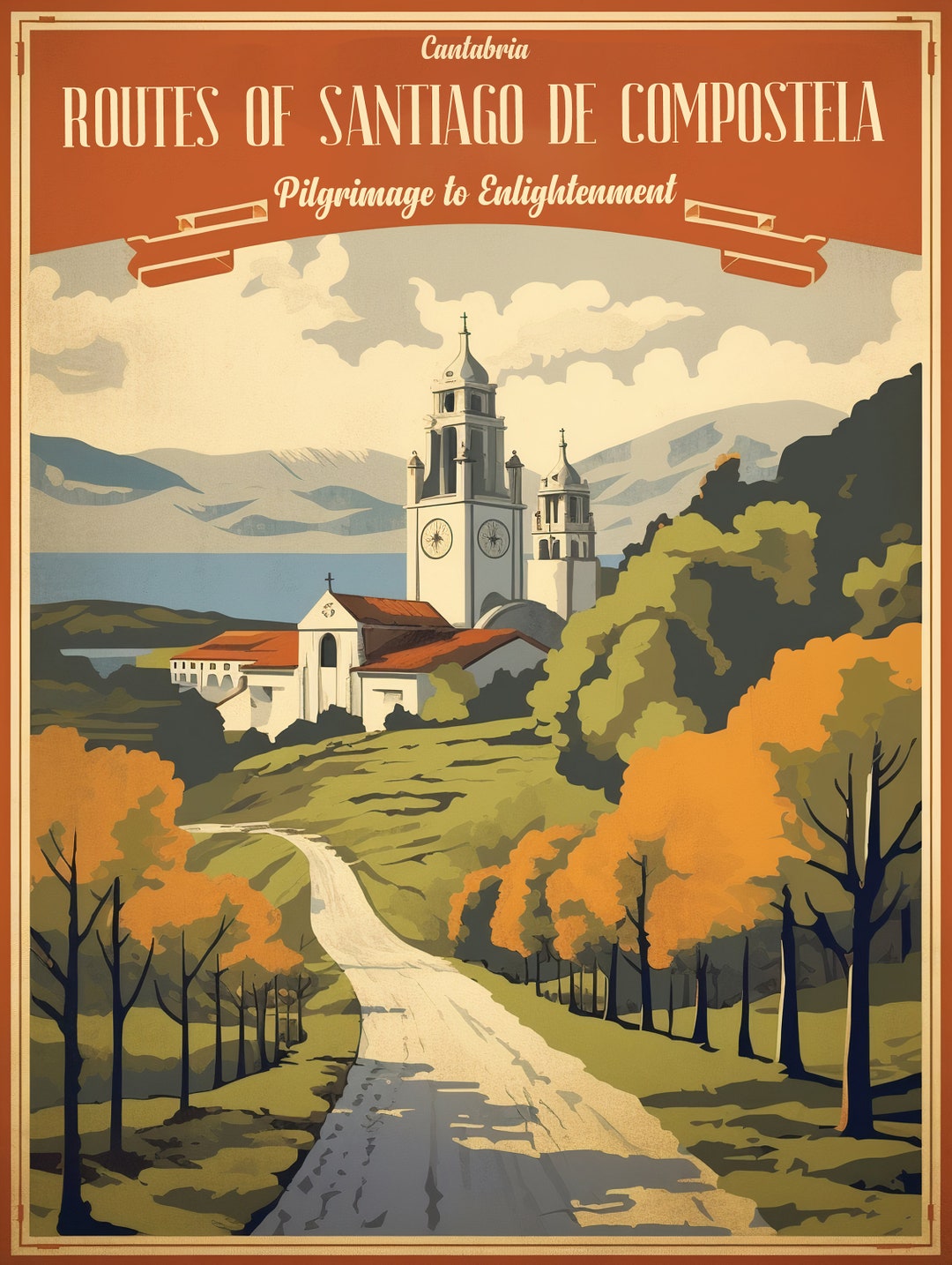 Spain, Routes of Santiago De Compostela | Poster | Wall Art | Home ...