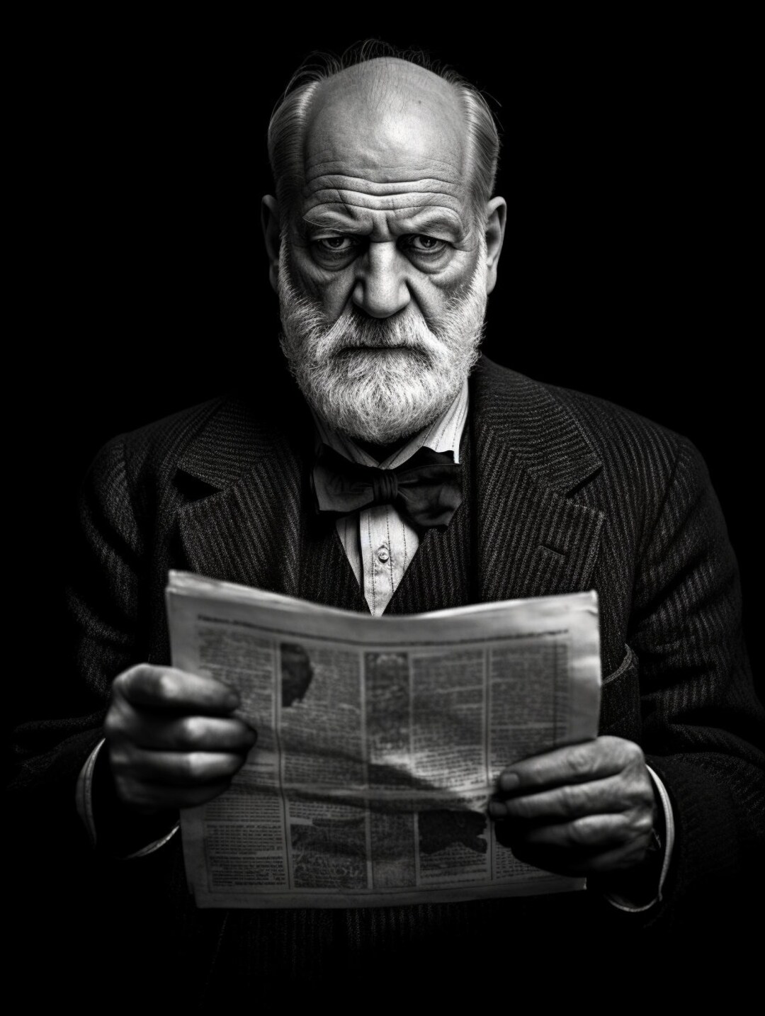 Sigmund Freud With a Newspaper Poster Wall Art Home Decor - Etsy UK
