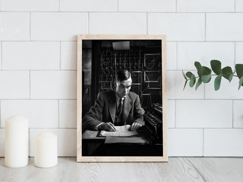 Alan Turing is Busy With Work | Poster | Wall Art | Home Decor | - Etsy