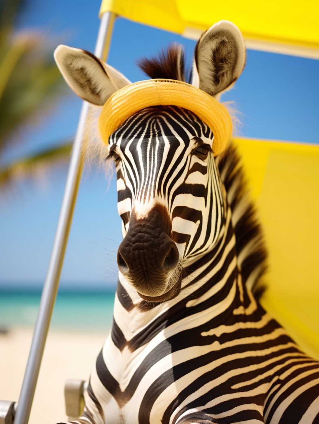 Zebra on the Beach Poster Wall Art Home Decor - Etsy