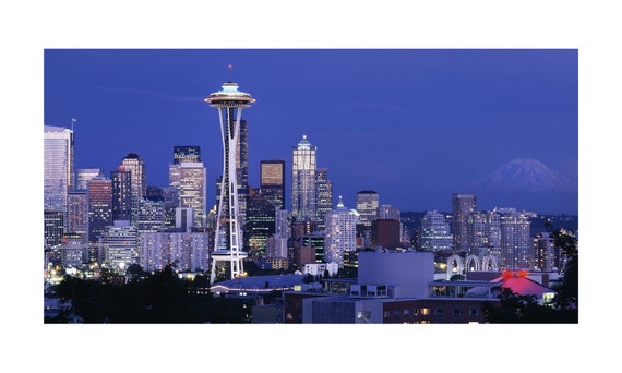 Seattle Skyline Poster | Etsy