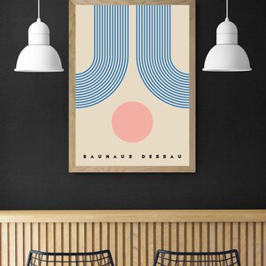 Bauhaus Pink and Blue Poster Wall Art Home Decor - Etsy