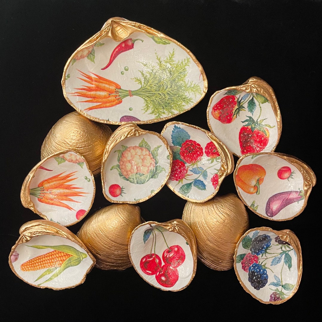 Fruit & Veg - Clam Shell Trinket Dish - Etsy