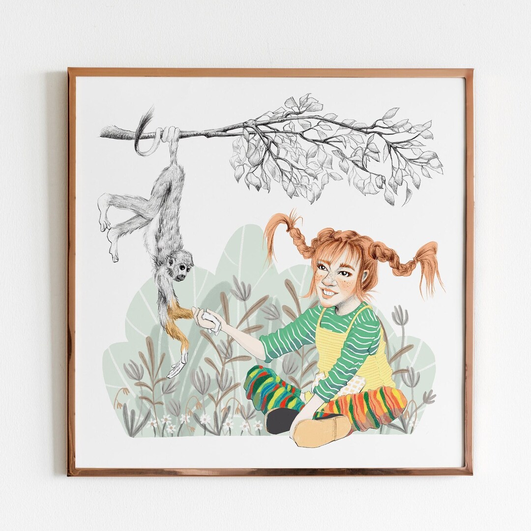 Pippi Langstrump Fan Art, Decorative Children's Illustration ...