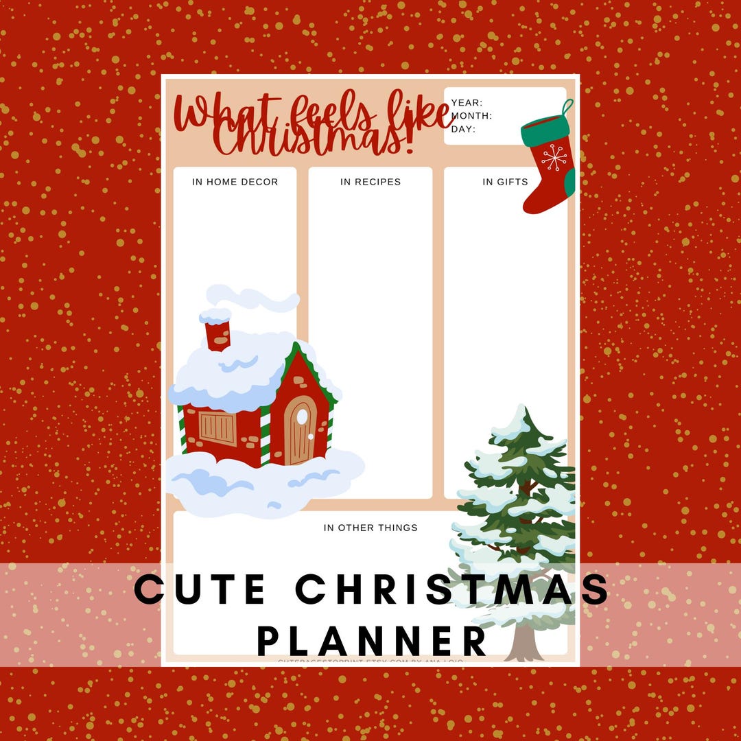 Cute Christmas Planner, Printable Page Holiday Planning Christmastime ...