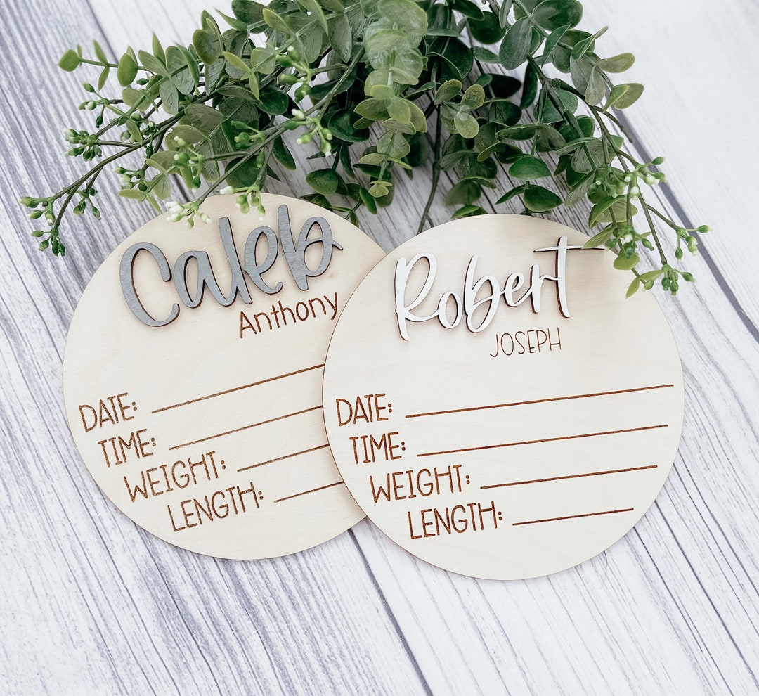 Hospital Name Signbirth Announcement Disc Baby Announcement New Baby ...