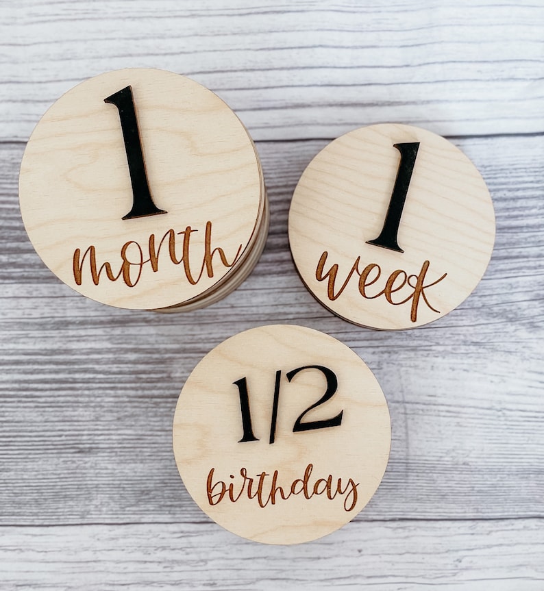 Baby Monthly Milestone Disc Set|baby Announcement|milestone Discs ...