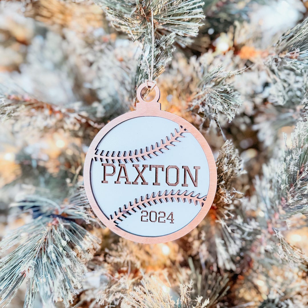 Personalized Baseball Christmas Ornament | Custom Sports Team Ornament ...
