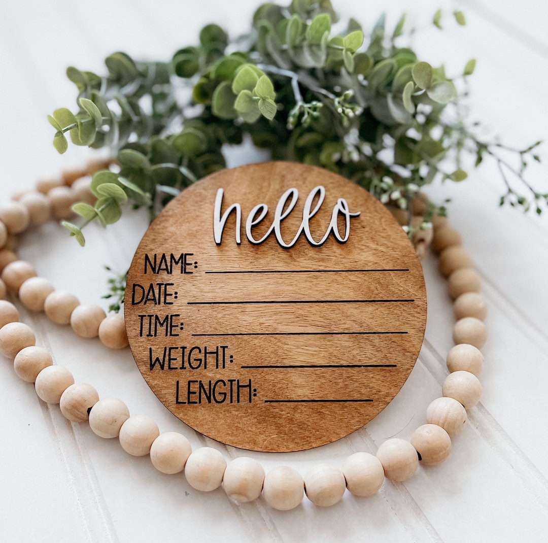 Hello Stat Disc |birth Announcement Disc | Baby Announcement | New Baby ...