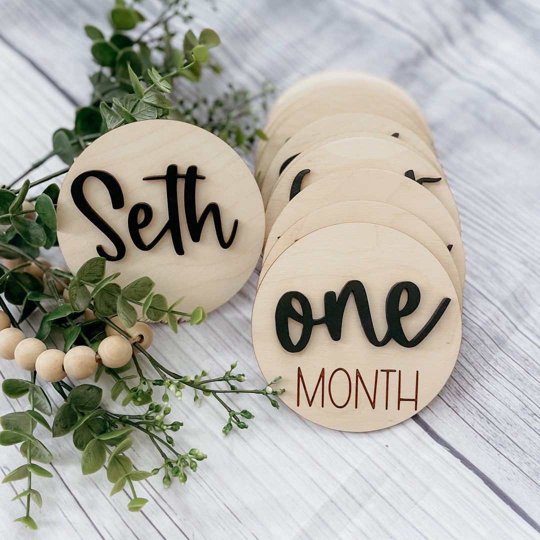 Baby Milestone Disc Set | Baby Announcement |milestone Discs | New Mom ...
