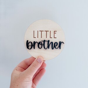 DOUBLE SIDED 3D Little Brother/sister Announcement Disc|wooden Birth ...