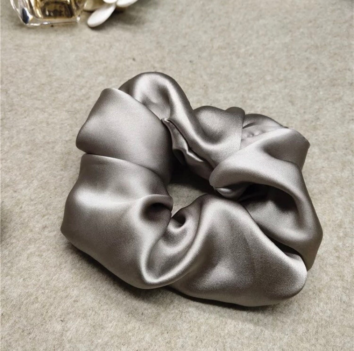 UK Luxury Pure Organic Mulberry Grey Silk Eye Mask Scrunchies - Etsy